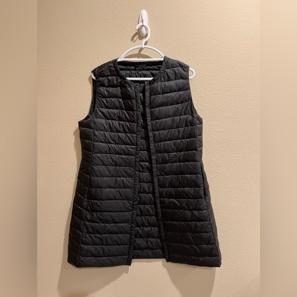 no brand | Tops | Hip Covers Most Hip Length Long Down Vest Snap Button ...